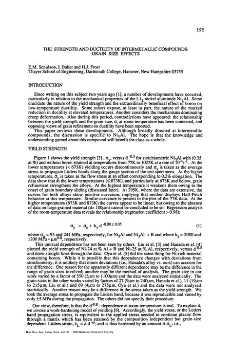 Pdf The Strength And Ductility Of Intermetallic Compounds Grain Size