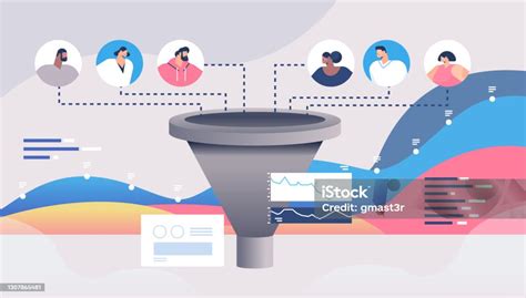 비즈니스 인 고객 또는 직원 영업 유입경로 콘 인터넷 마케팅 개념 깔때기에 대한 스톡 벡터 아트 및 기타 이미지 깔때기 인포그래픽 가상현실 Istock