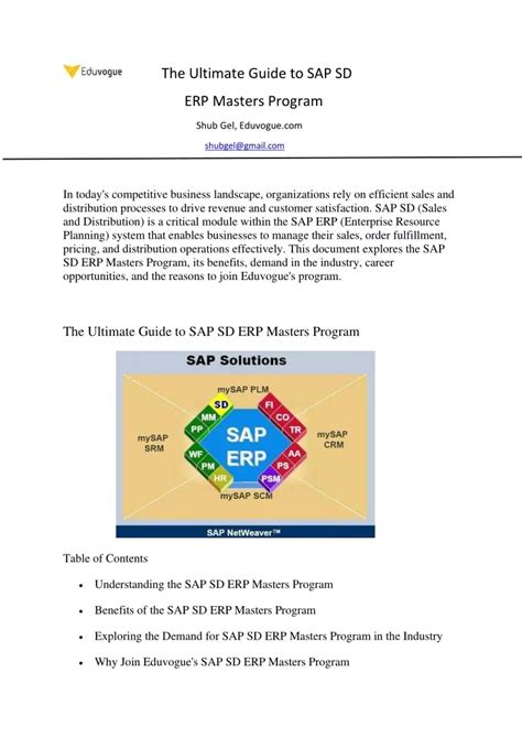 Ppt The Ultimate Guide To Sap Sd Erp Masters Program Powerpoint Presentation Id 12330605
