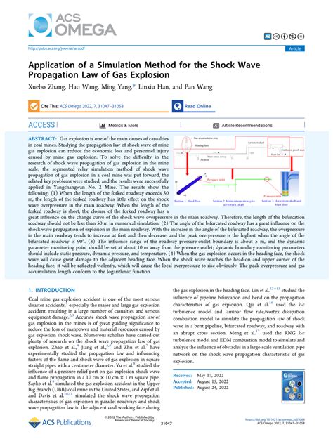 Pdf Application Of A Simulation Method For The Shock Wave Propagation
