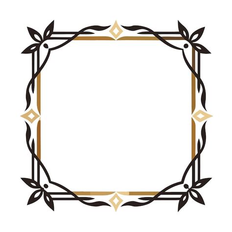 Decorative Square Frame Border With Geometric Lines And Symmetrical Pattern Vector Elements