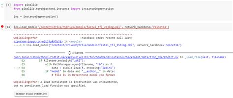 unpicklingerror a load persistent id instruction was encountered but