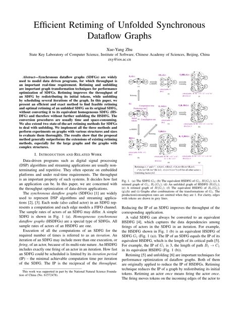 Pdf Efficient Retiming Of Unfolded Synchronous Dataflow Graphs