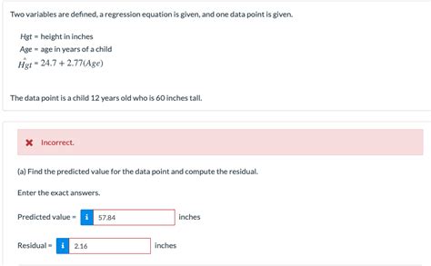 Solved Two Variables Are Defined A Regression Equation Is Chegg