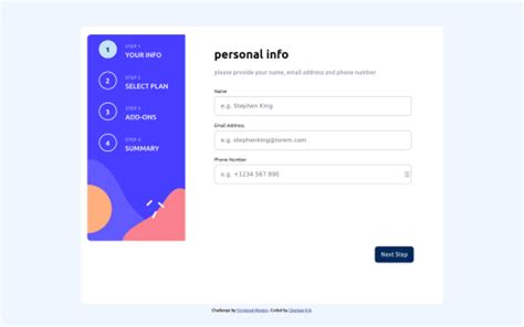 Frontend Mentor Multi Step Form Only Using Htmlcss And Javascript Coding Challenge Solution
