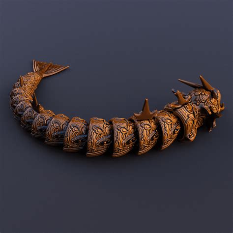 articulating gyarados ornamental 3d model by maple 3d printing on