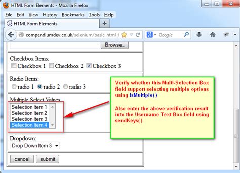 Selenium By Arun 422 Using Ismultiple With Multi Selection Box Field