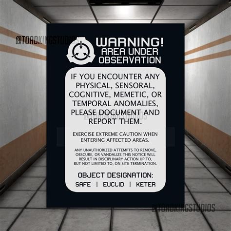 Blue WARNING Sign Poster SCP Foundation Unlimited Series POD Etsy