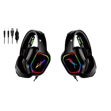 Игровые наушники с микрофоном cyberpunk cp-007 с rgb подсветкой