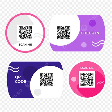 Qr 코드 라벨 디자인 템플릿 간단한 추상 핑크 네이비 퍼플과 화이트 색상 바코드 일러스트 Qr 암호 상표 Png 일러스트 및 벡터 에 대한 무료 다운로드 Pngtree