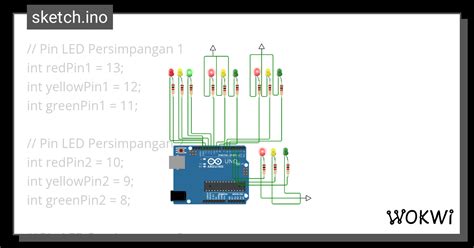 Persimpangan 4 Wokwi ESP32 STM32 Arduino Simulator