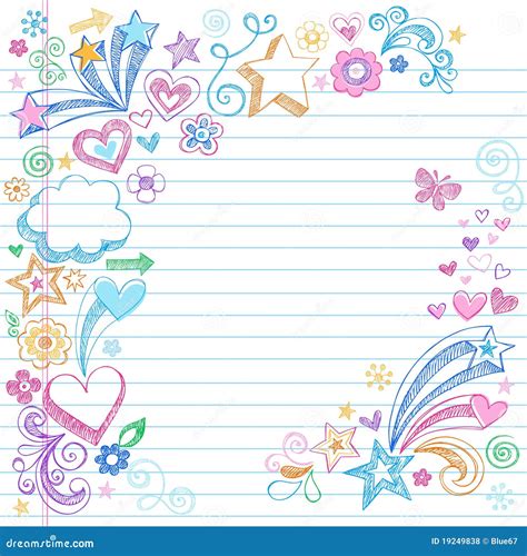 Notebook Paper Border Doodles