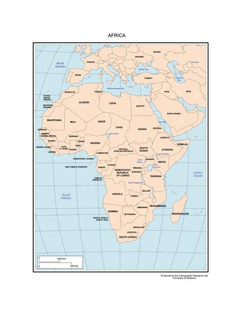 Africa Blank Map With Rivers