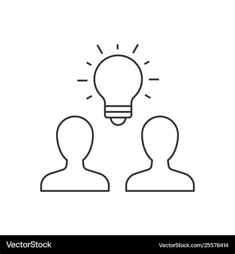 Group People Brainstorming Outline Icon Royalty Free Vector