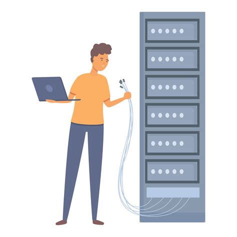Server System Administrator Icon Cartoon Vector Computer Engineer 14347574 Vector Art At Vecteezy