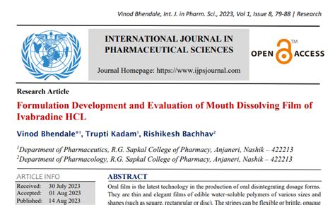Formulation Development And Evaluation Of Mouth Dissolving Film Of
