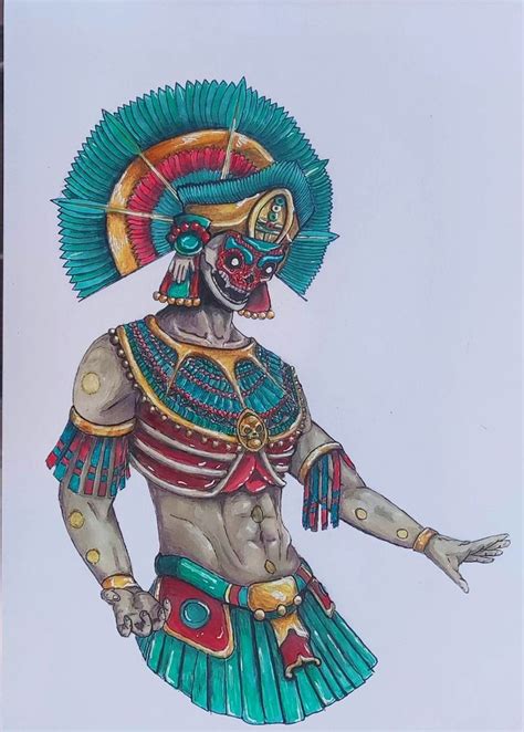 Mictlantecuhtli Dibujo Dios De La Muerte Maya Dioses Mexicas Arte
