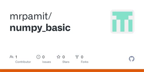 Github Mrpamitnumpybasic