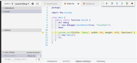 Trying Both Of The Vscode Hxcpp Debuggers With Kha Results In A C Runtime Library Error