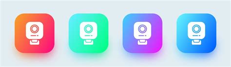 Webcam Solid Icon In Square Gradient Colors Video Camera Signs Vector Illustration 19816993