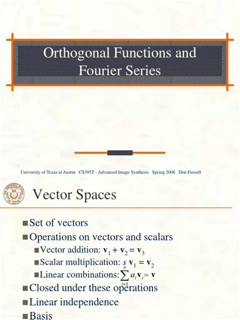 Orthogonal Functions And Fourier Series Pdf Norm Mathematics