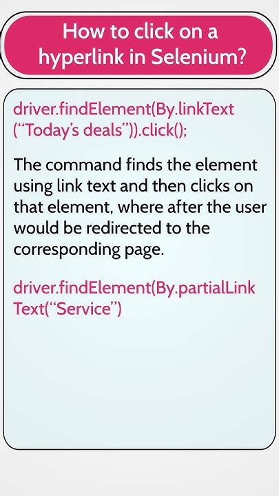 Selenium Interview Question And Answer How To Click Hyperlink In Selenium Seleniuminterview