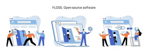 Premium Vector Floss Open Source Software Code Of Created Program Open Available For Viewing