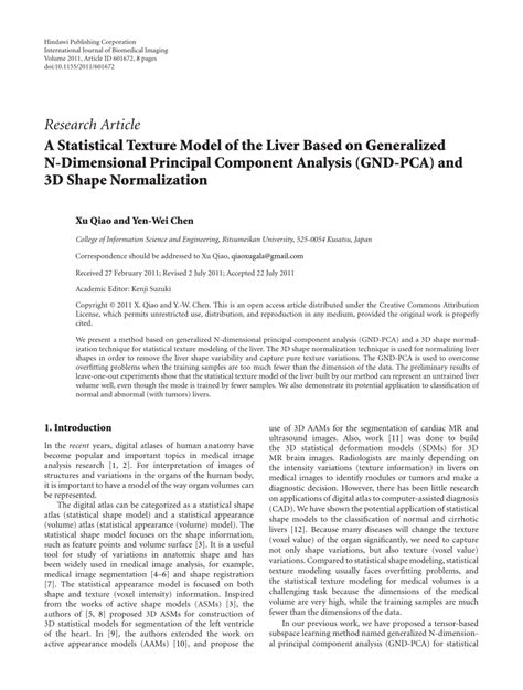 pdf a statistical texture model of the liver based on generalized n