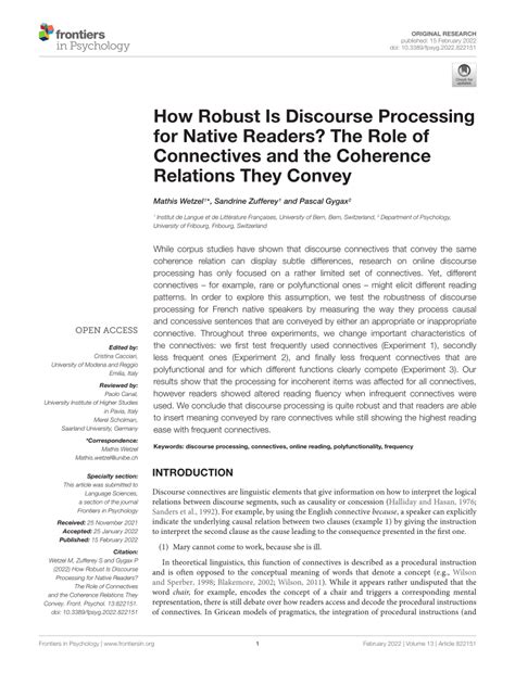 Pdf How Robust Is Discourse Processing For Native Readers The Role