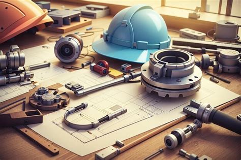 Premium Ai Image Image Of Engineering Objects On Workplace Top Viewconstruction Concept