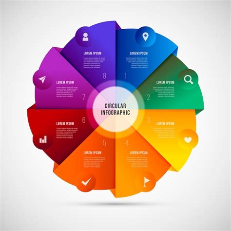 Modelo de infográfico de diagrama circular realista Vetor Grátis