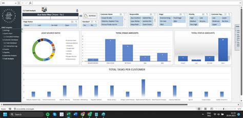Crm Excel Template Bundle Crm Dashboard Template Kanban Board Editable Contact List Lead