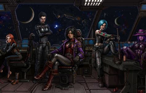 Wallpaper Space Stars Fiction Girls Planet Art Team Captain