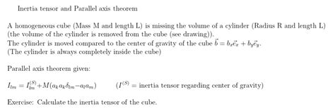 Solved L L B Inertia Tensor And Parallel Axis Theorem A Chegg Com