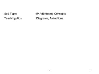 Ip Address Concepts PPT