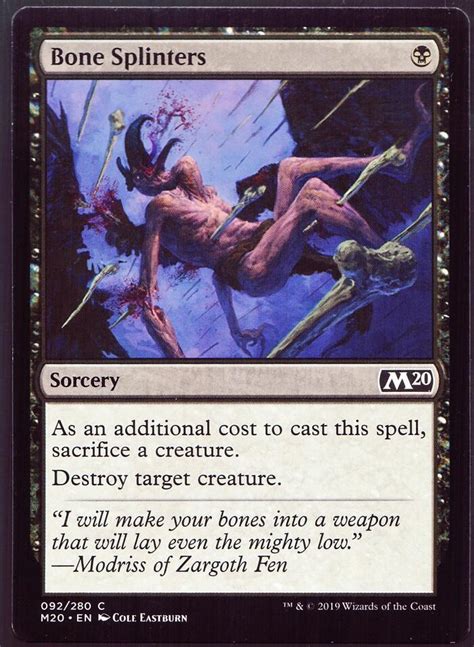 Bone Splinters 92 Regular Not Foil Mtg M20 Ebay