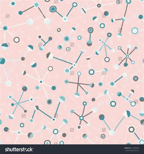 Vector Molecular Structure Seamless Pattern Fun Stock Vector Royalty