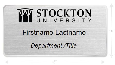 Name Badge Ordering University Relations And Marketing Stockton University
