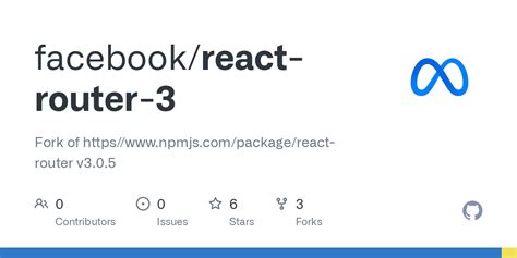 Github Facebook React Router Fork Of Https Npmjs Package React Router V