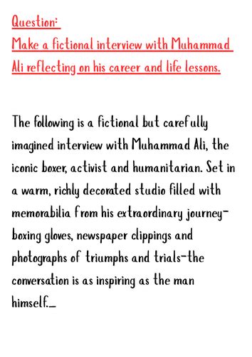Fictional Interview With Muhammad Ali Reflecting On His Career And Life