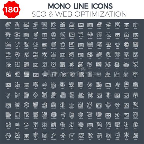 Thin Line Icons Set Of Search Engine Optimization Stock Illustration Illustration Of Internet