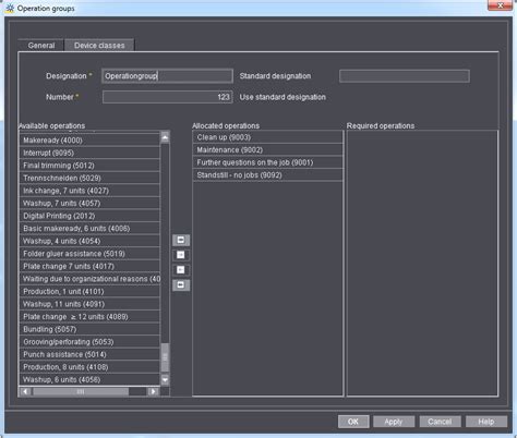 操作组（成本种类组）