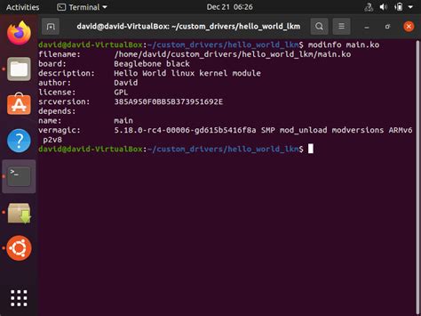 how to create a linux kernel module and run it on a local and target