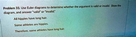 solved problem 33 use euler diagrams to determine whether the
