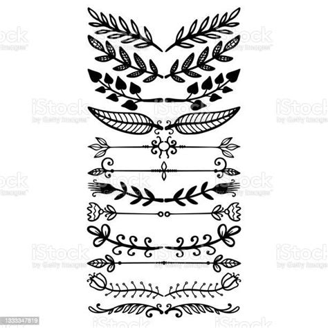 손으로 그린 꽃 테두리와 프레임 세트 꽃 텍스트 구분 인사말 카드 티셔츠 포스터디자인 요소 벡터 일러스트레이션 0명에 대한 스톡 벡터 아트 및 기타 이미지 Istock