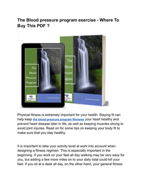 The Blood Pressure Program Reviews