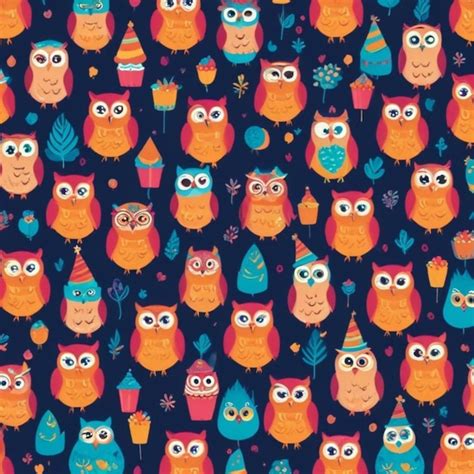 owl seamless pattern background premium ai generated image