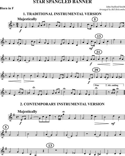 Star Spangled Banner Sheet Music By John Stafford Smith Nkoda