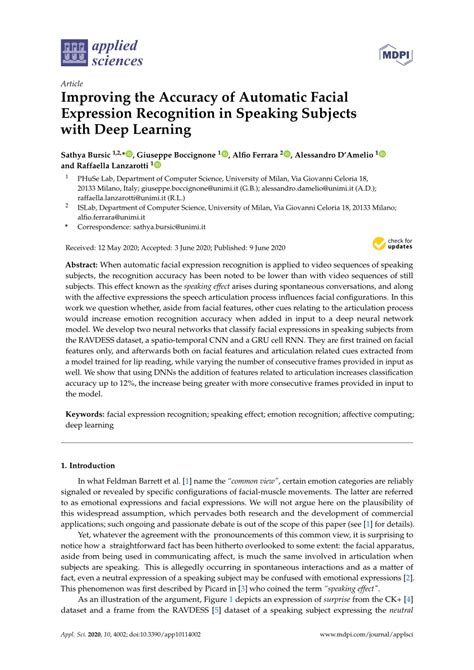 Pdf Improving The Accuracy Of Automatic Facial Expression Recognition