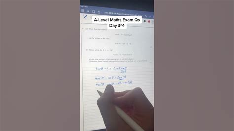 Day 81 Exam Questions • 100 Days Of A Level Maths 🧮 Youtube